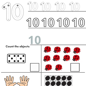 Number Tracing, Counting and Matching Worksheets, Classroom Math Number ...