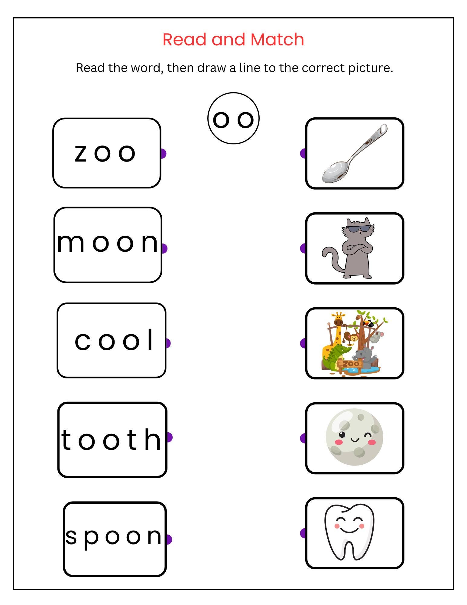 Phonics Digraphs Reading & Match Sheets | Phonics Worksheets for Kids ...