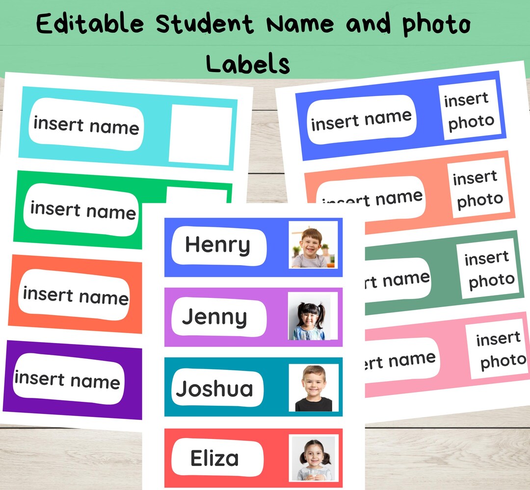 Printable Student Name & Photo Labels: Editable Classroom Organization ...