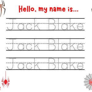 Editable Name Tracing Sheets: Barbie & Superhero Themes - Etsy
