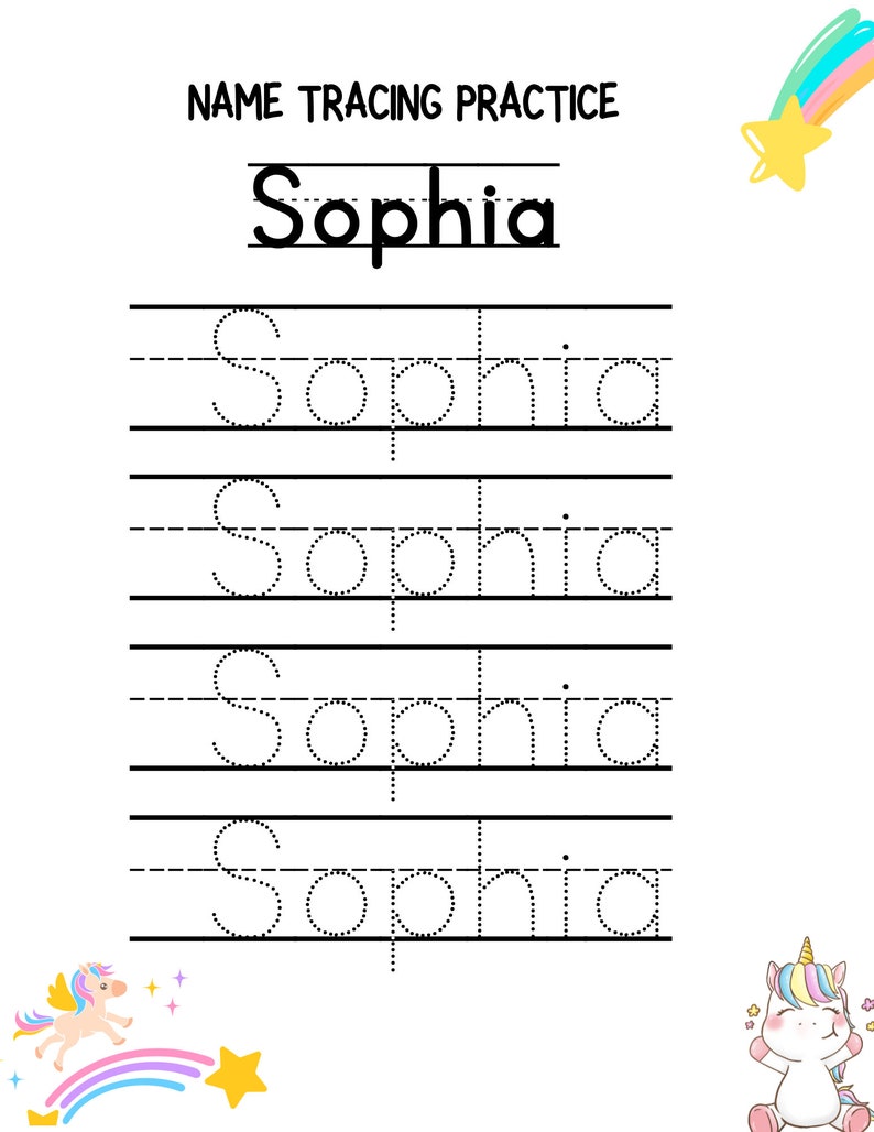 Name Writing Practice Preschool Name Tracing Kinderkarten Letter ...