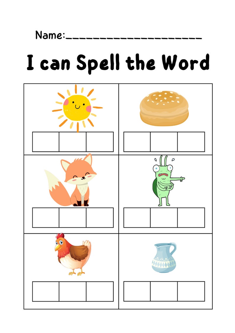 Phonics, Reading and Writing CVC Words Printable, Learn to Read ...