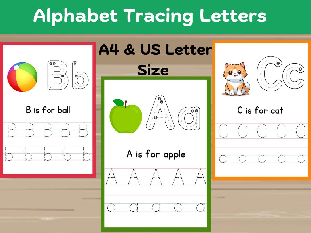 Alphabet Tracing Worksheets for Kids, Kindergarten Alphabet Tracing ...