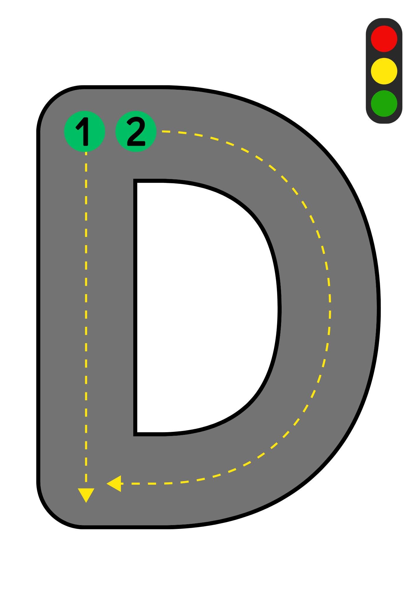 Alphabet Road Tracing Worksheets: A-Z Uppercase Car Theme (digital ...