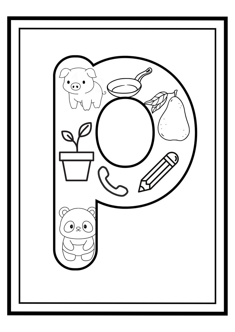 A-Z Lowercase Letters and Initial Sound Coloring Pictures - Etsy