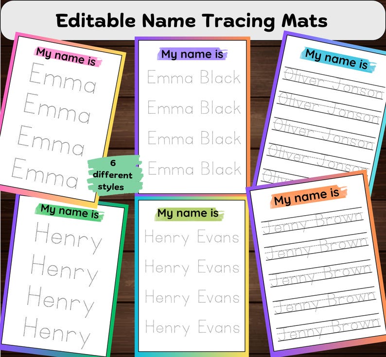 Editable Name Tracing Mats: Personalized Learning, Preschool ...