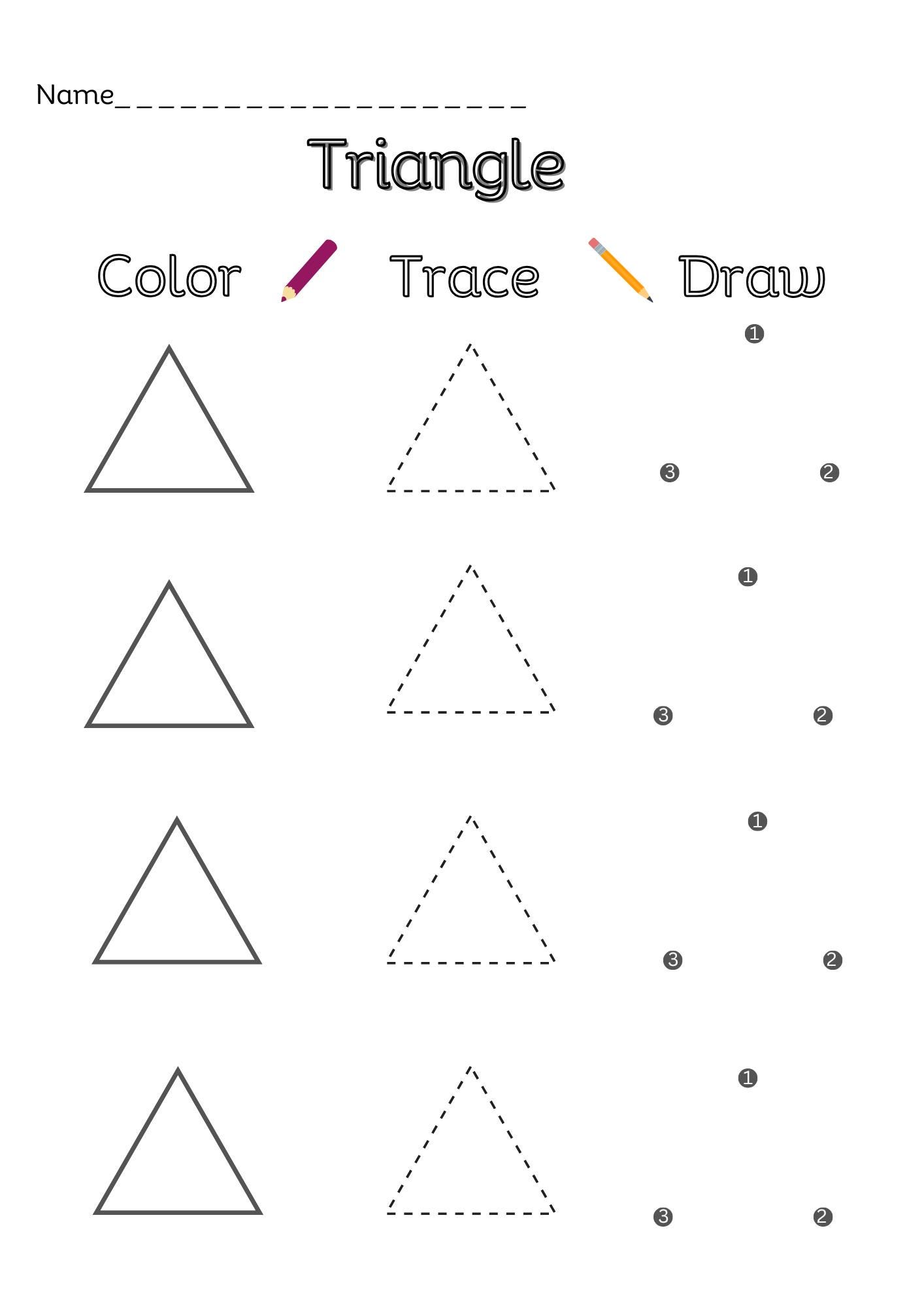 Preschool Shapes Worksheets: Color, Trace & Draw (PDF) - Etsy