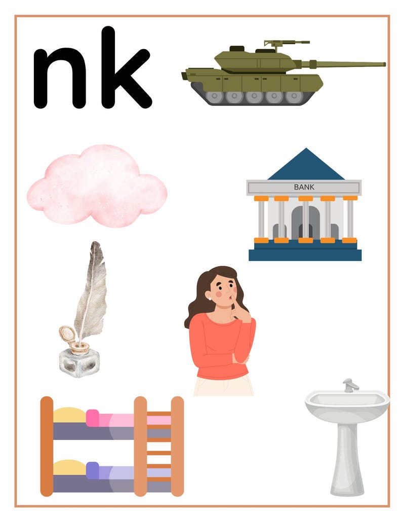 Printable Phonics Cards, Digraph for Kindergarten, Kids Homeschool ...