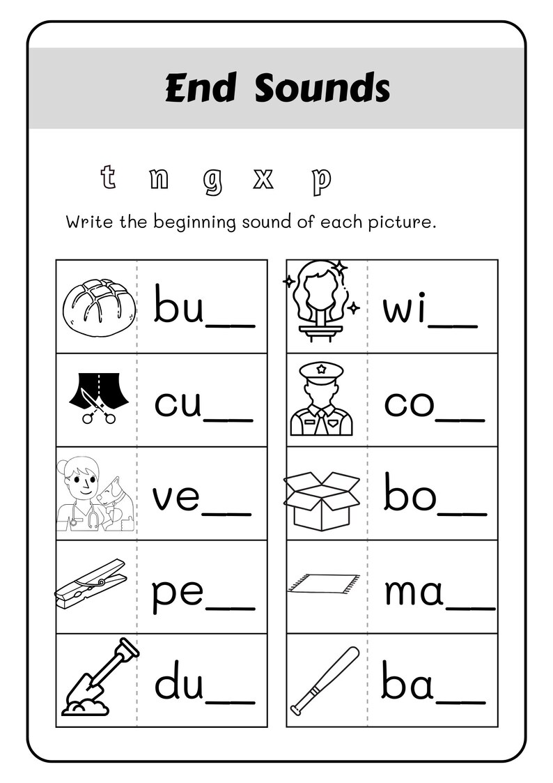 EYFS Phonics, CVC Words Worksheets Printable, Learn to Read, Phonics ...
