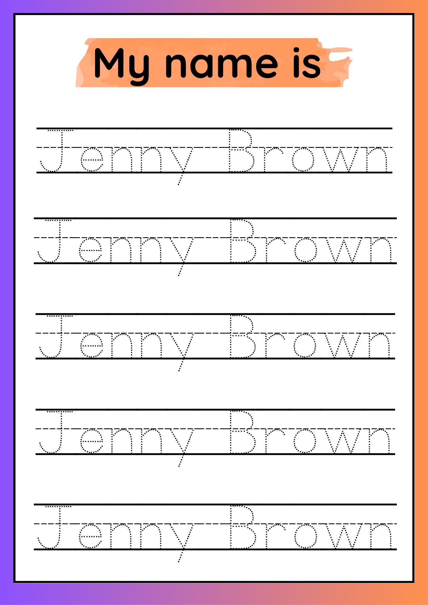 Editable Name Tracing Mats: Personalized Learning, Preschool ...