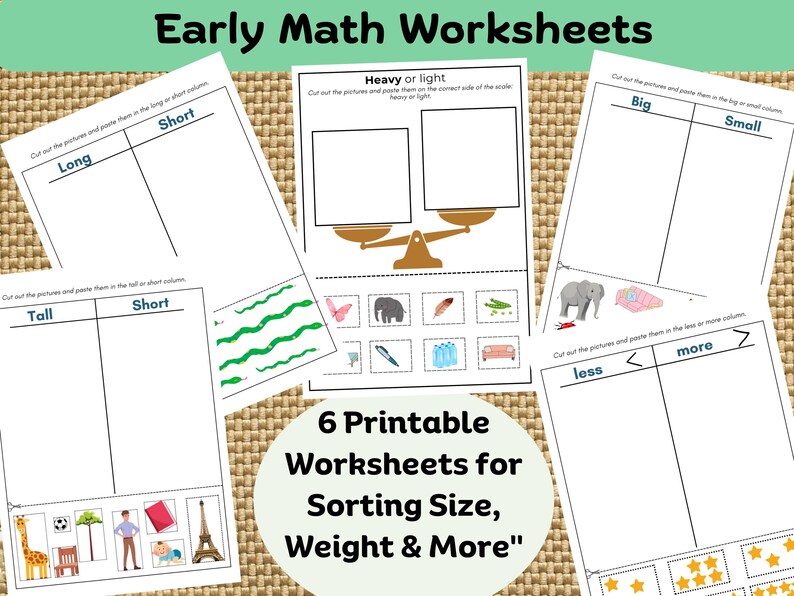 Cut and Paste Activities for Preschool | 6 Printable Worksheets for ...