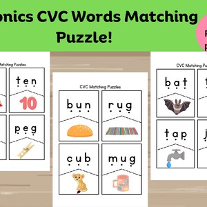 Phonics CVC Words Puzzle, CVC Words Puzzle Game, Interactive Phonics ...