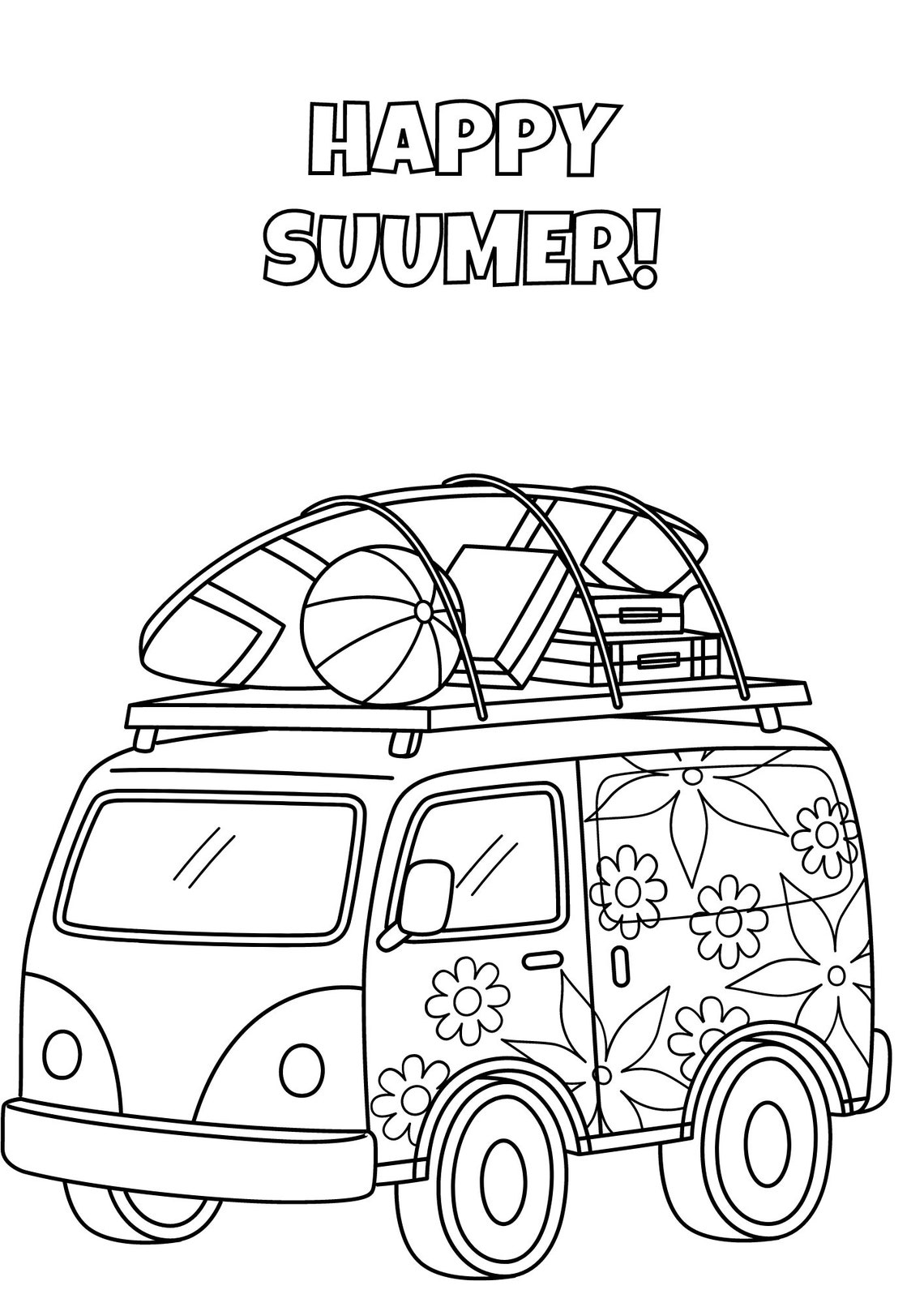 Summer Coloring Pages, Summer Printable, Beach Coloring Sheets, Beach ...