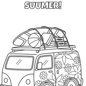 Summer Coloring Pages, Summer Printable, Beach Coloring Sheets, Beach ...