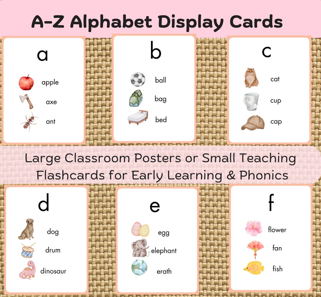 Phonics Alphabet Cards: A-Z Classroom Posters or Flashcards (printable ...