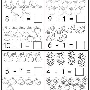 Fruit Math Worksheets: Addition, Subtraction, Problem Solving (PDF ...