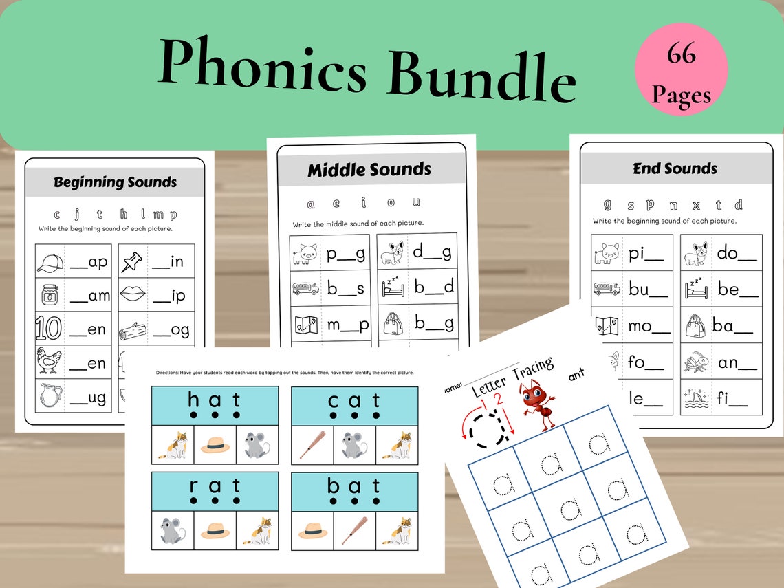 Phonics Bundle , Phonics Reading Three Letter Words, Phonics Homeschool ...
