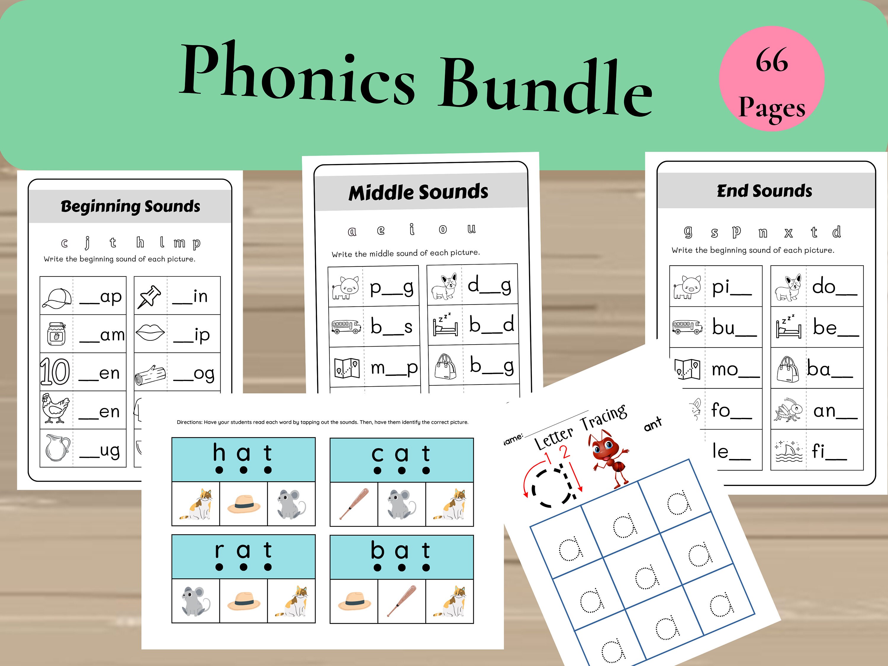 Phonics Bundle , Phonics Reading Three Letter Words, Phonics Homeschool ...