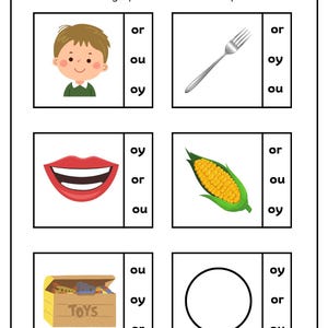 Phonics Digraph Worksheets for Kids | Match Sounds to Pictures| Early ...