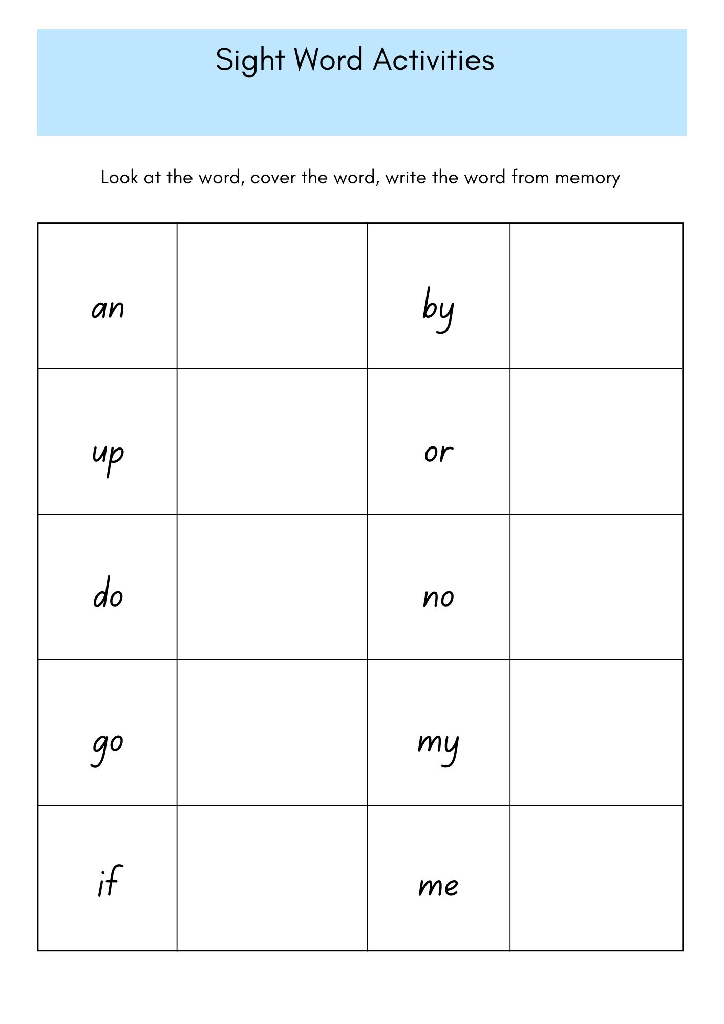 Complete Sight Words, Worksheets, Printable, Kindergarten, Sigh Words ...