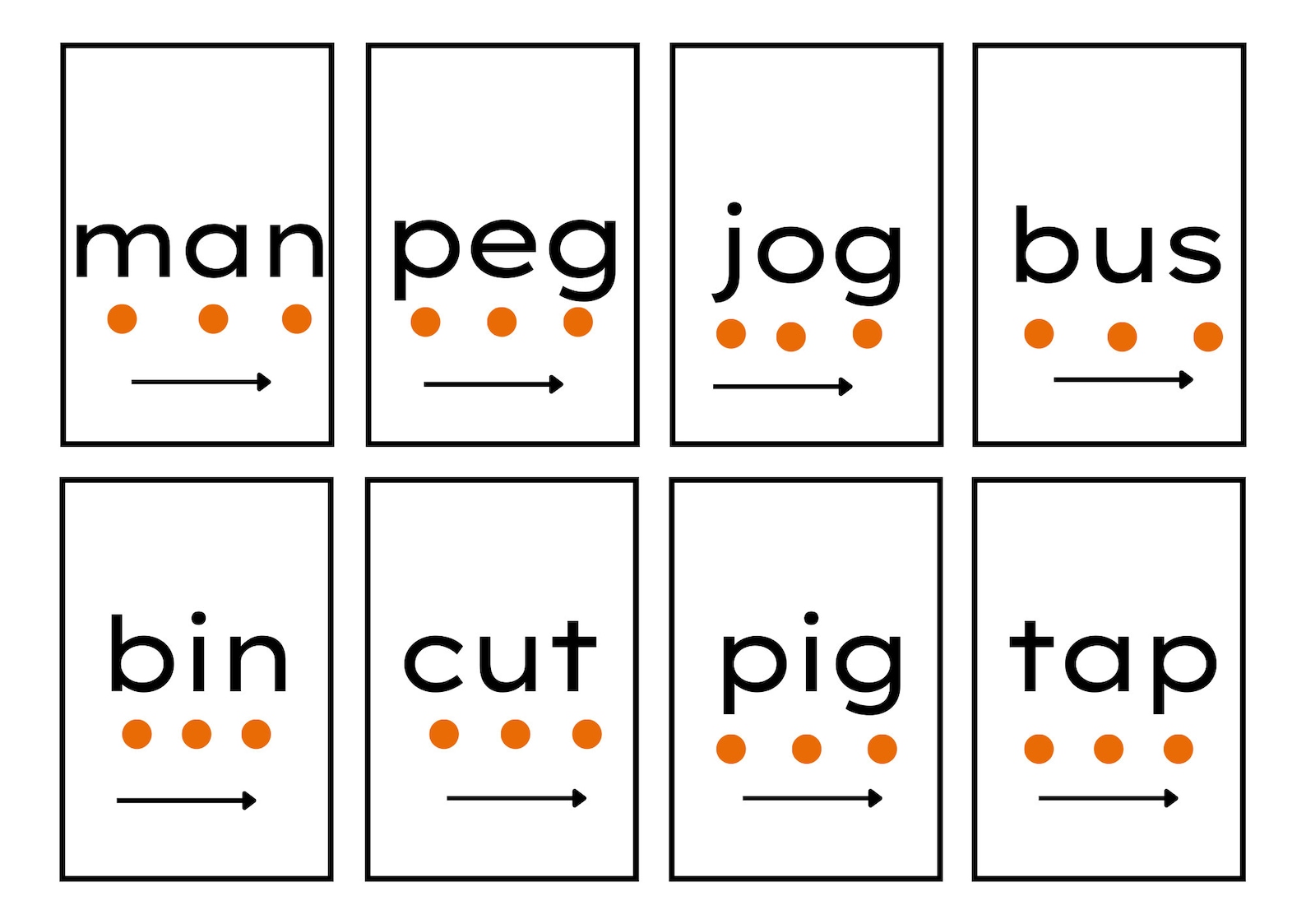 Word Matching Game Phonics Flashcards Learning to Read Homeschool ...