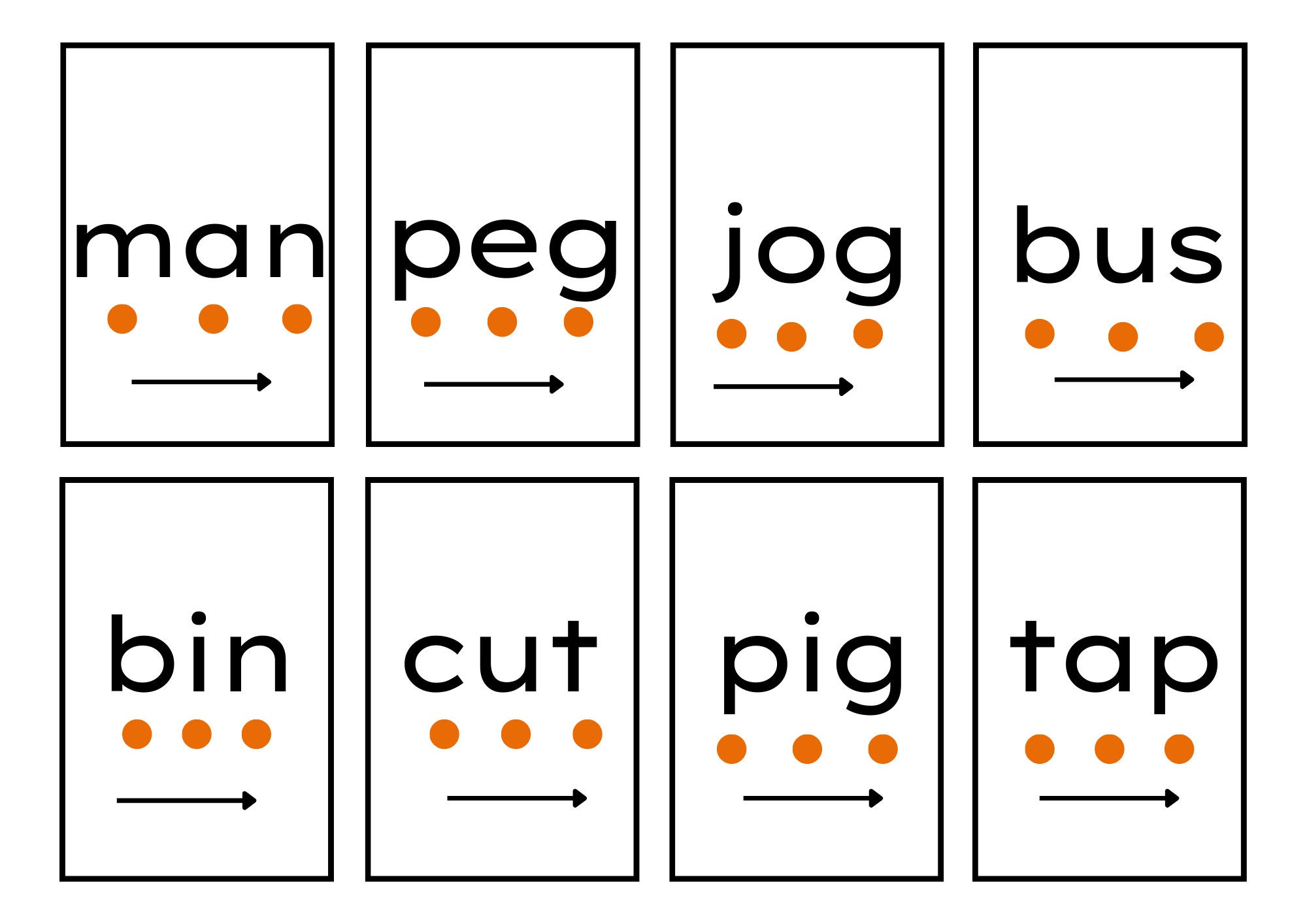 Word Matching Game Phonics Flashcards Learning to Read Homeschool ...