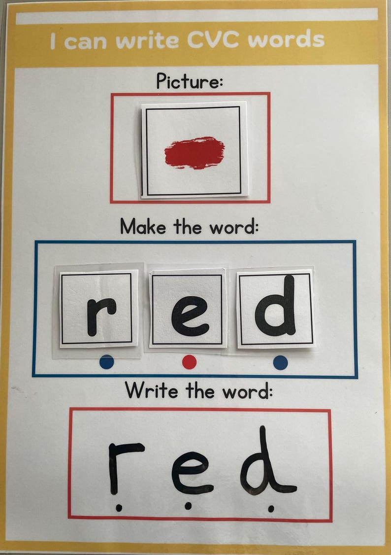 Phonics CVC Word Writing Activity - Early Literacy Learning Tool for ...