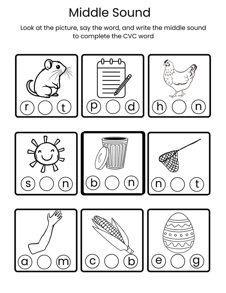 Phonics CVC Worksheets, Phonics Three Letter Words Activity, Phonics ...