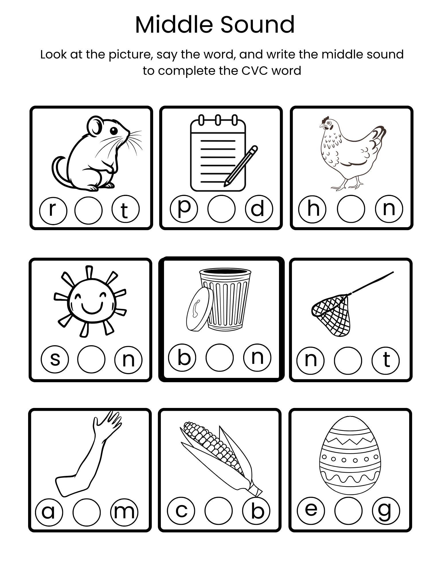 Phonics CVC Worksheets, Phonics Three Letter Words Activity, Phonics ...