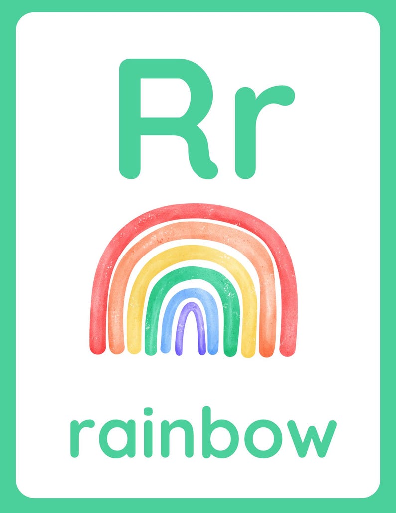 Colorful Alphabet Flashcards: A-Z Printable ABC Cards (PDF Download - Etsy