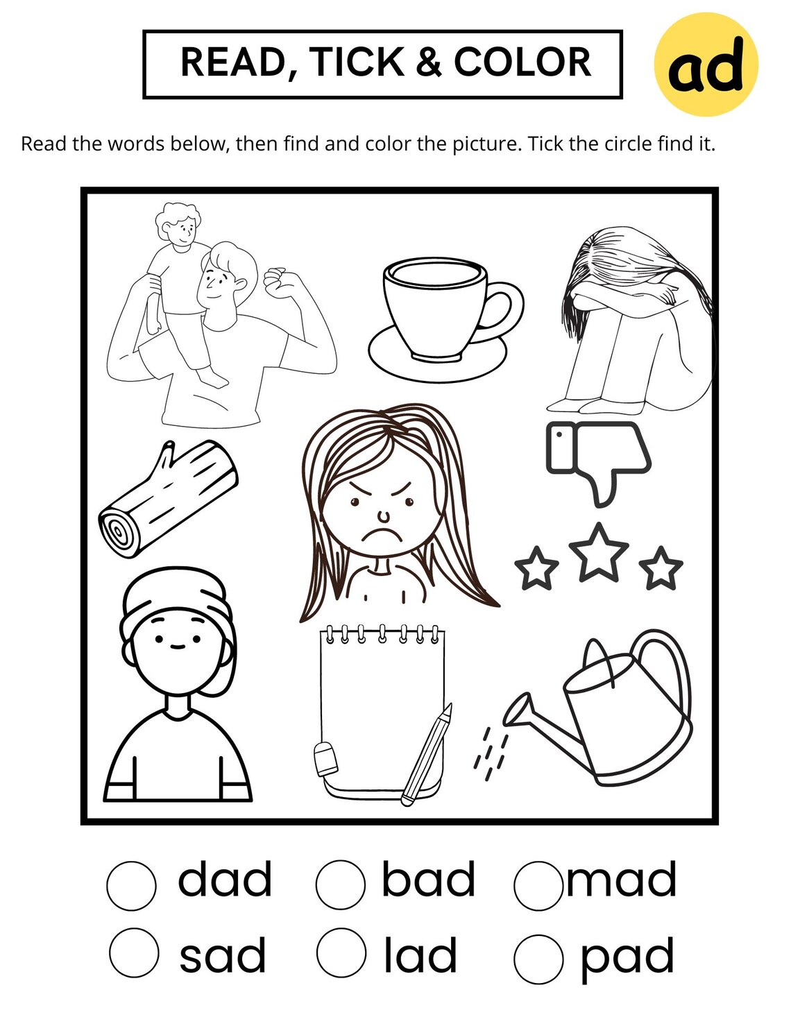 CVC Word Family Worksheets: Phonics Reading Practice (PDF Download) - Etsy