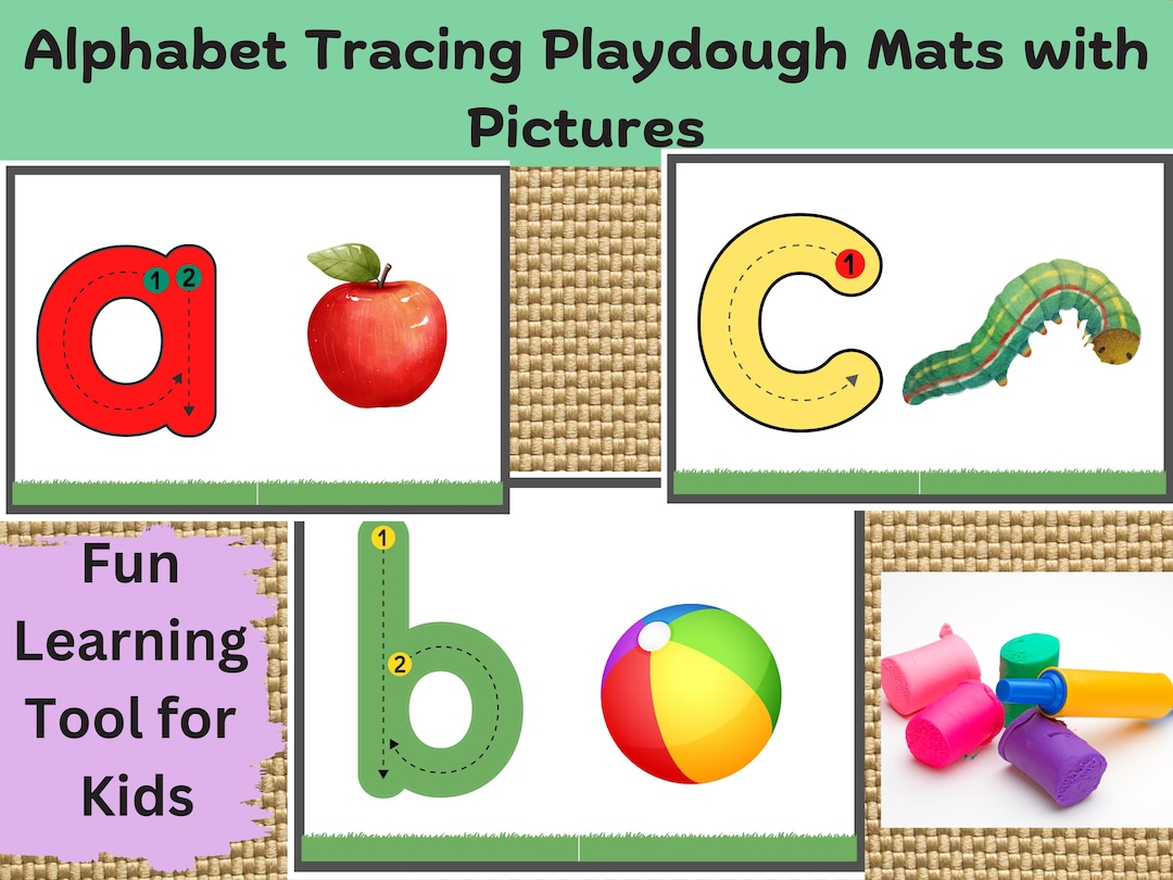 Alphabet Tracing Playdough Mats for Kids - Letter Tracing Activity ...