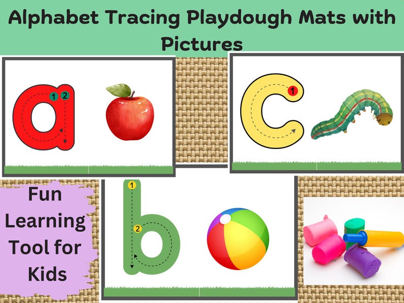 Alphabet Tracing Playdough Mats for Kids - Letter Tracing Activity ...