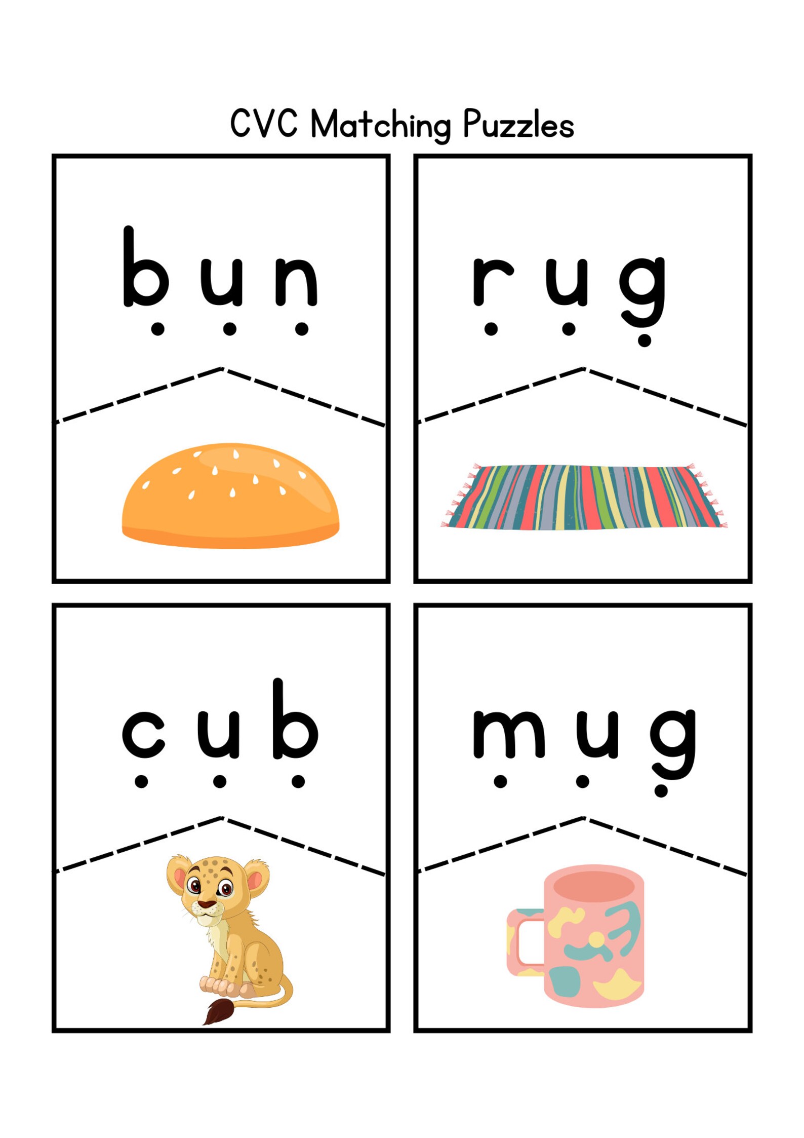 Phonics CVC Words Puzzle, CVC Words Puzzle Game, Interactive Phonics ...