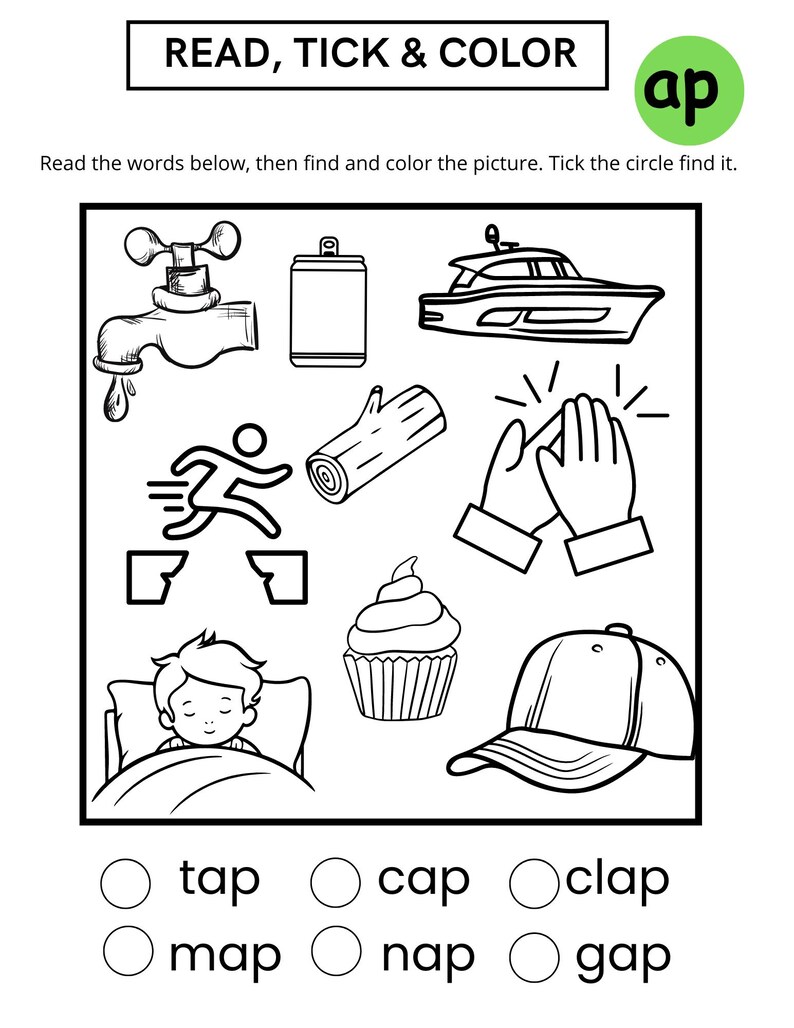 CVC Word Family Worksheets: Phonics Reading Practice (PDF Download) - Etsy