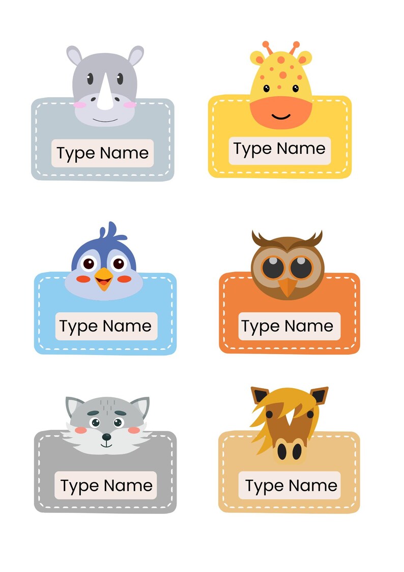 Editable Animal Name Tags: Printable Classroom Labels (instant Download ...