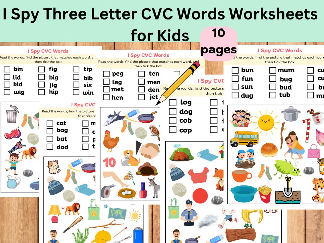 Phonics CVC Words Worksheets, Three Letter Word Practice, CVC Word ...