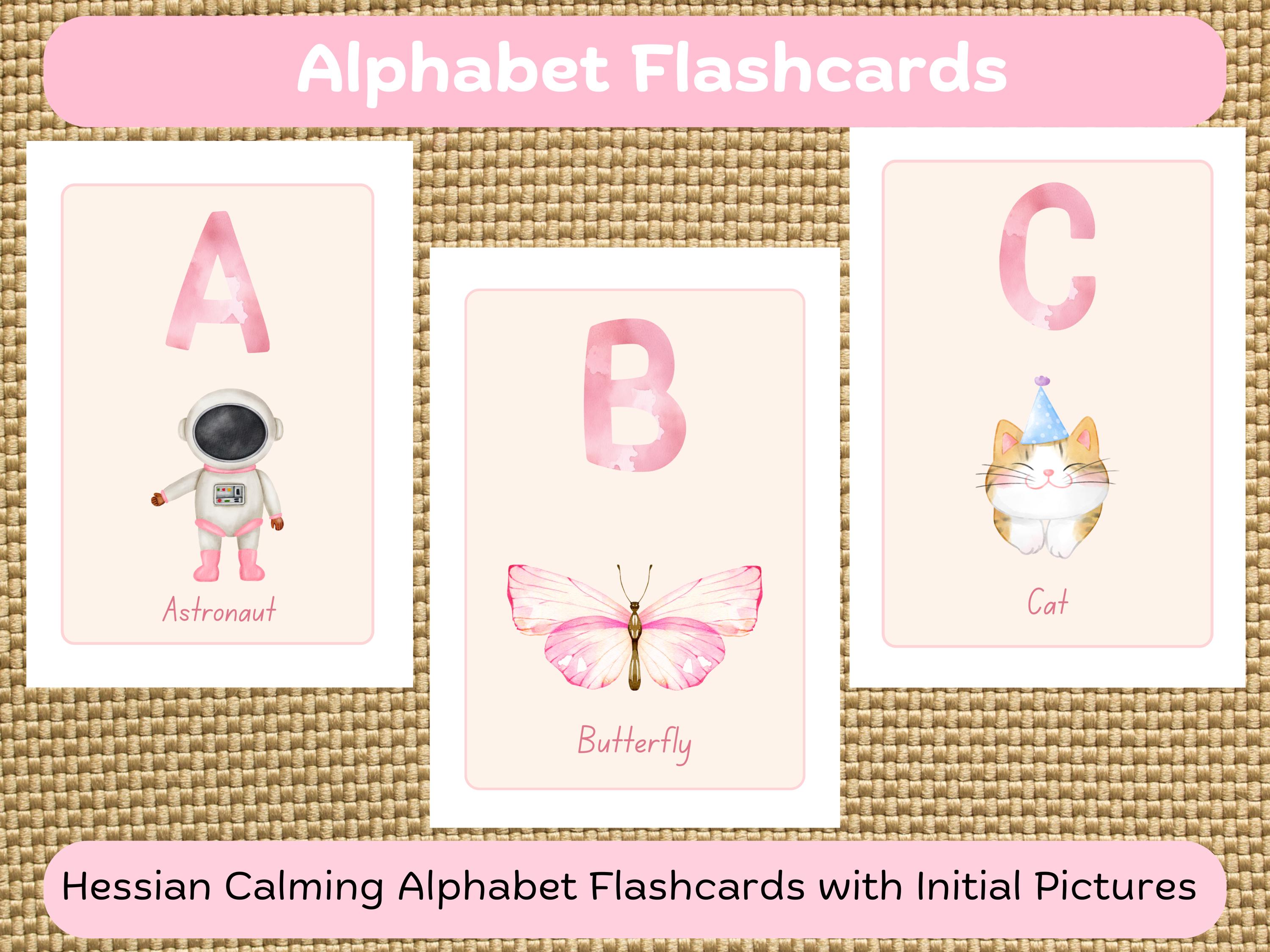 Kids Alphabet Flashcards With Initial Pictures Phonics Learning ...