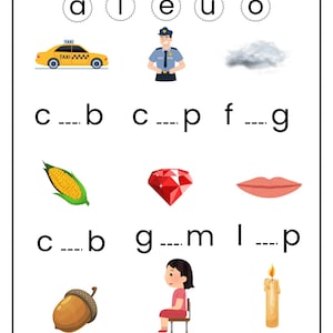 Phonics CVC Words Middle Sound Worksheets | 10 Pages of Vowel Sound ...