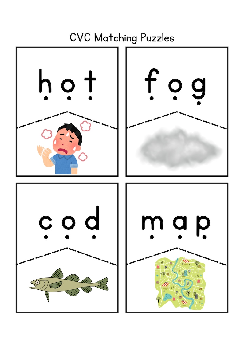 Phonics CVC Words Puzzle, CVC Words Puzzle Game, Interactive Phonics ...