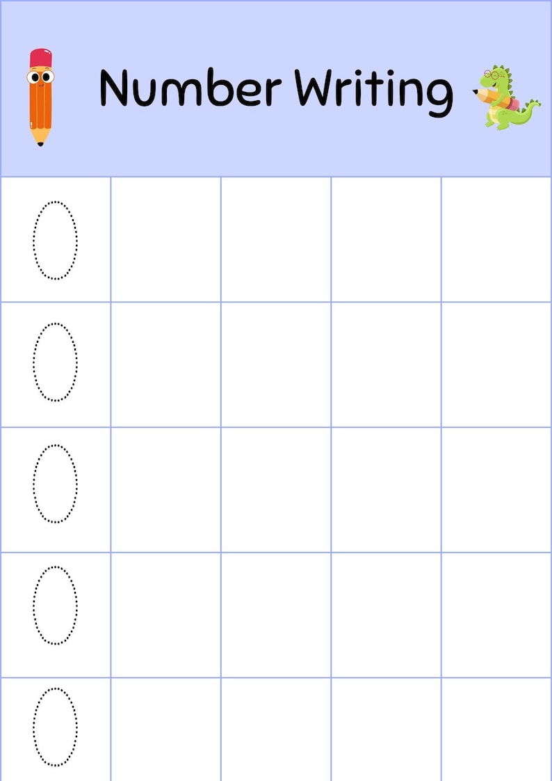 Number Writing Practice Sheets, Kids Number Tracing, Preschool Number ...