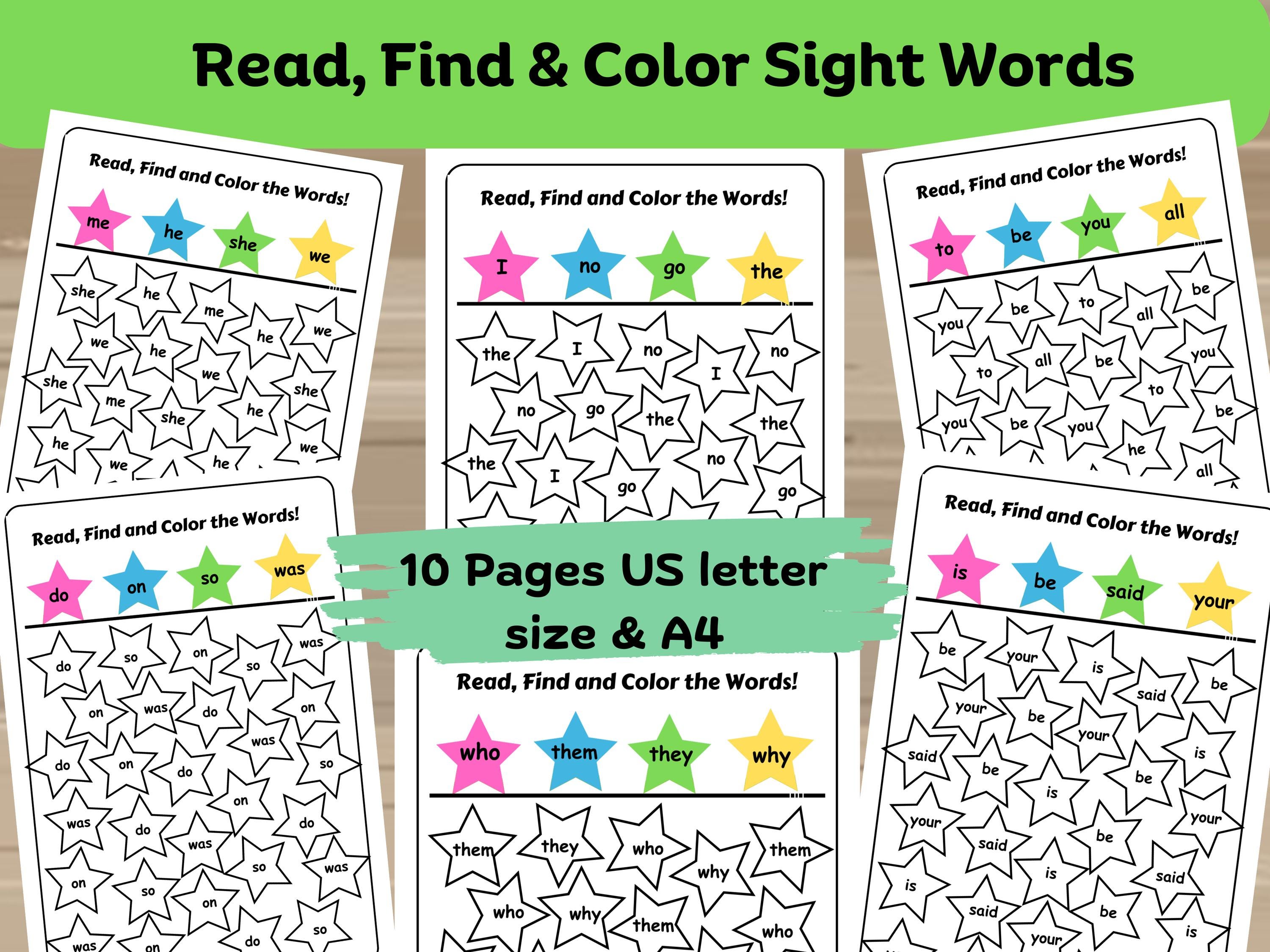 First Sight Words Flash Cards / Printable Sight Words/ Kindergarten ...