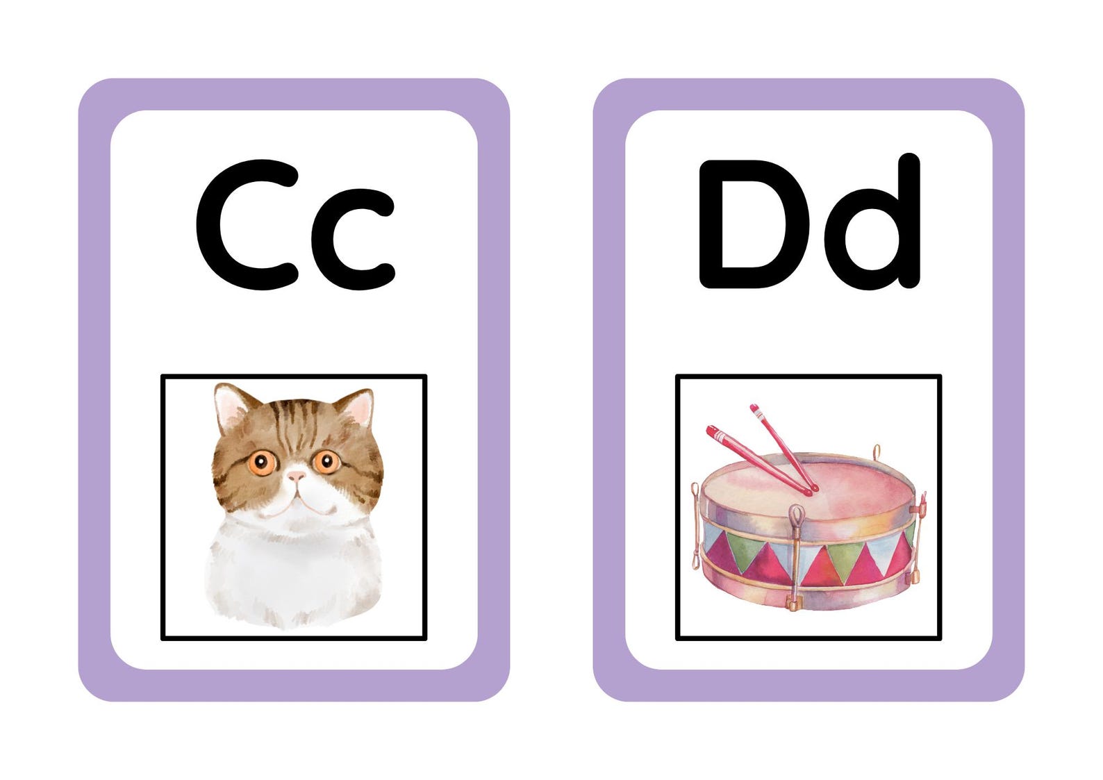 Alphabet Flashcards, Educational Flashcards, Kids Alphabet Cards ...