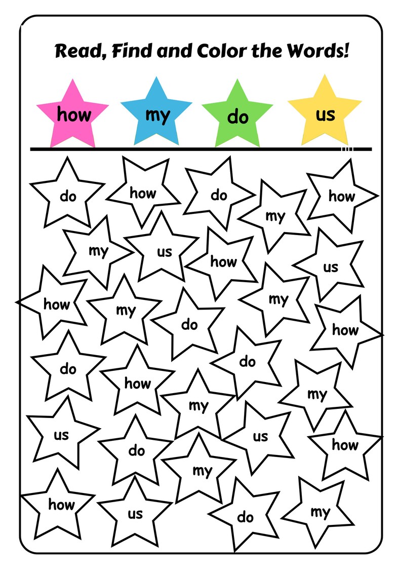 First Sight Words Flash Cards / Printable Sight Words/ Kindergarten ...