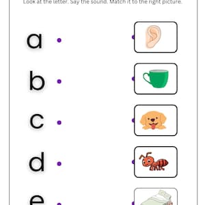 Phonics Initial Sound Matching Worksheets: A-Z Practice (PDF Download ...