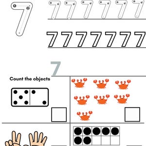 Number Tracing, Counting and Matching Worksheets, Classroom Math Number ...