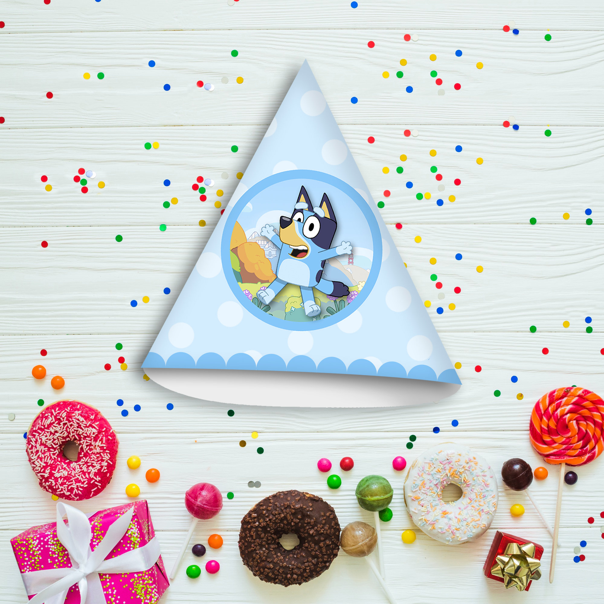 Bluey Party Hats for Parties Digital Party Hats Birthday Party Hats ...