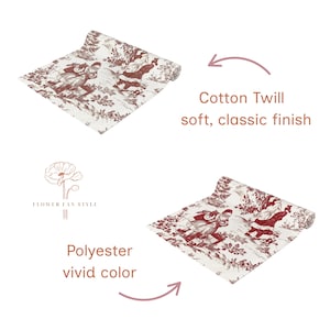 Red Toile Christmas Table Runner: Vintage Pine Tree Holiday Decor - Etsy