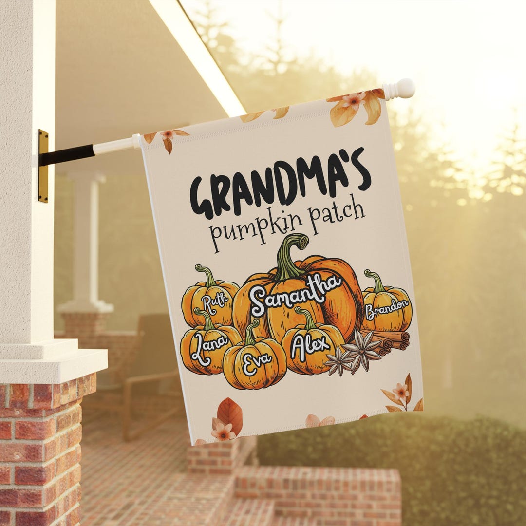 Personalized Grandma Fall Garden Flag, Outdoor Fall Decor, Custome ...