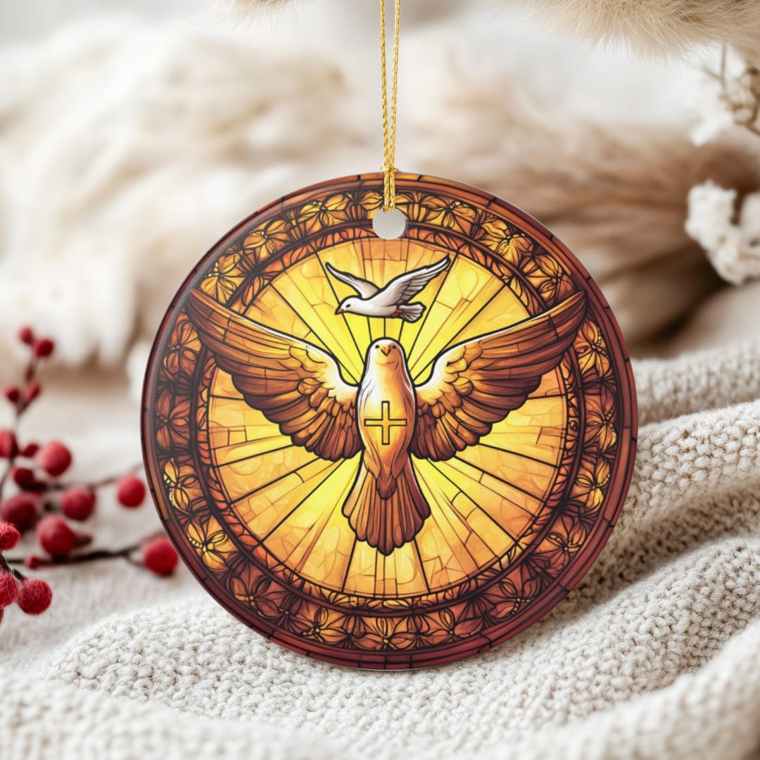 Holy Spirit Dove Ornament: Custom Ceramic Christian Christmas ...